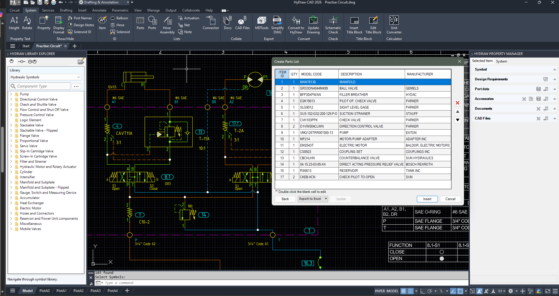 HyDraw CAD | Hydraulic Circuit Diagram Design Software